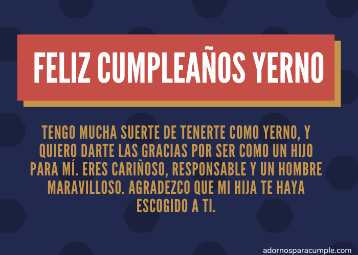 Frases de cumpleaños para un Yerno