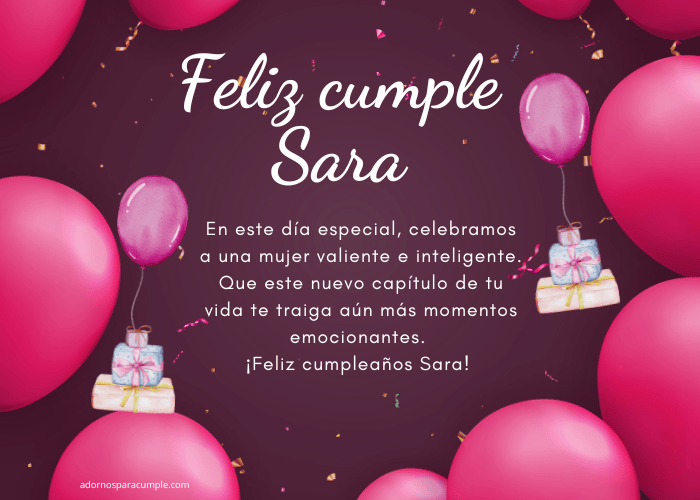Feliz cumpleaños Sara - Adornos para Cumple
